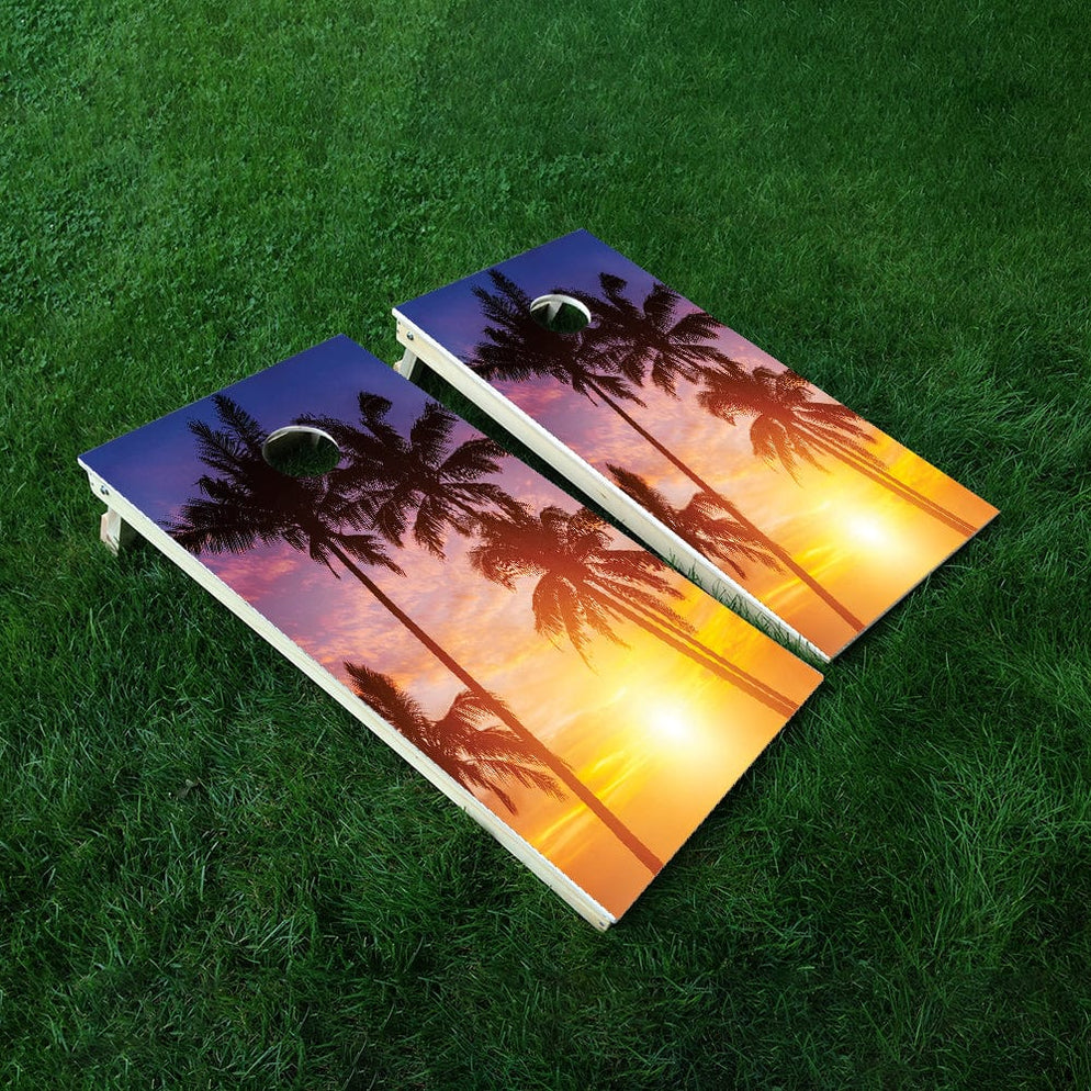 Palm Trees Ocean Cornhole Boards Wraps (Set of 2) — CornholeBags.com