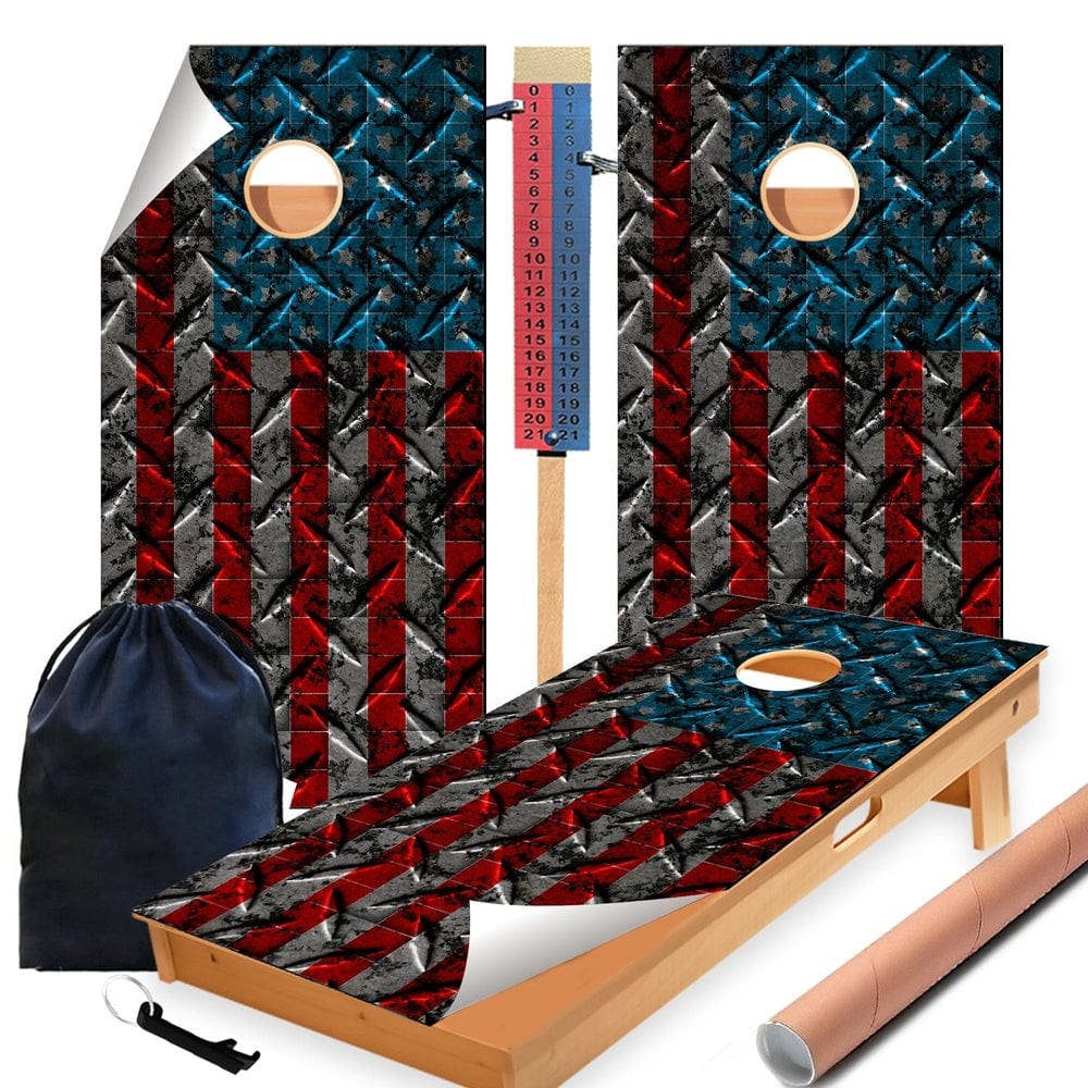 Metal Flag Cornhole Boards Wraps (Set of 2) — CornholeBags.com