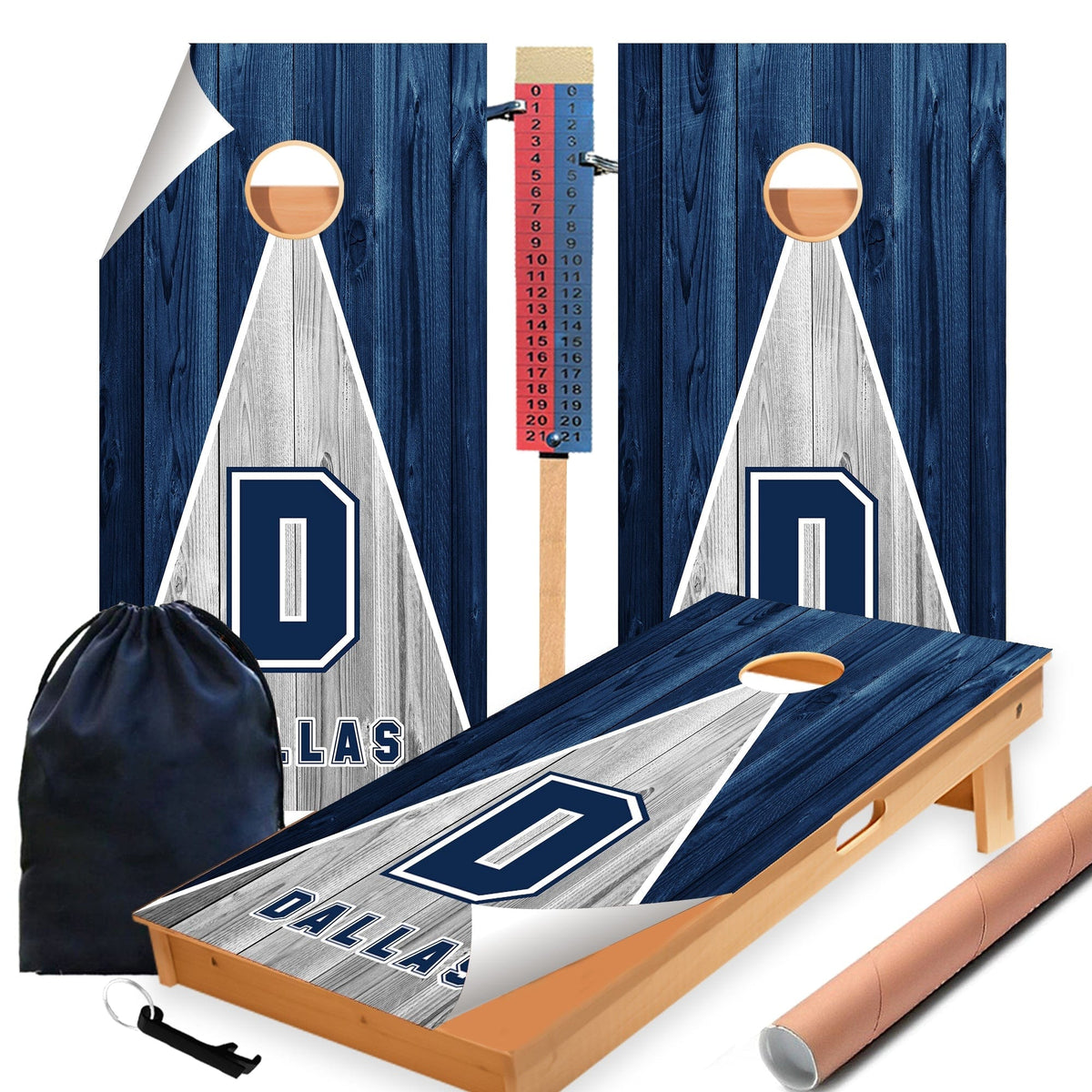 Dallas Football Cornhole Boards Wraps (Set of 2) — CornholeBags.com