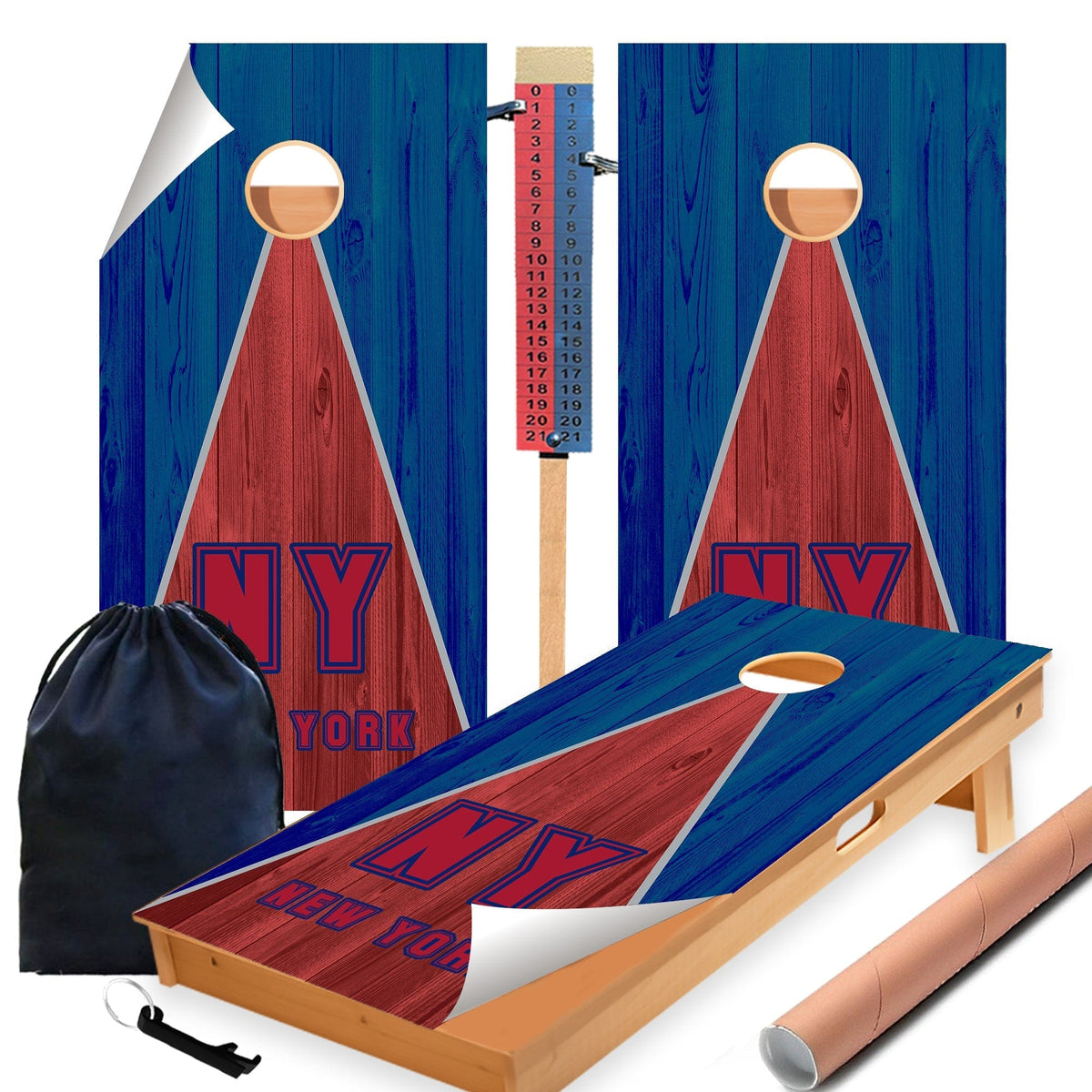 New York Football Cornhole Boards Wraps (Set of 2) — CornholeBags.com