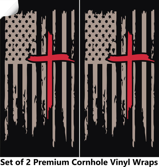 Red Cross Cornhole Boards Wraps (Set of 2) — CornholeBags.com
