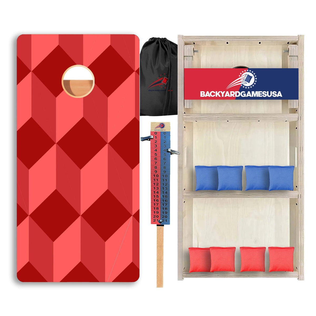 Red Shape Pattern Professional Cornhole Boards — CornholeBags.com