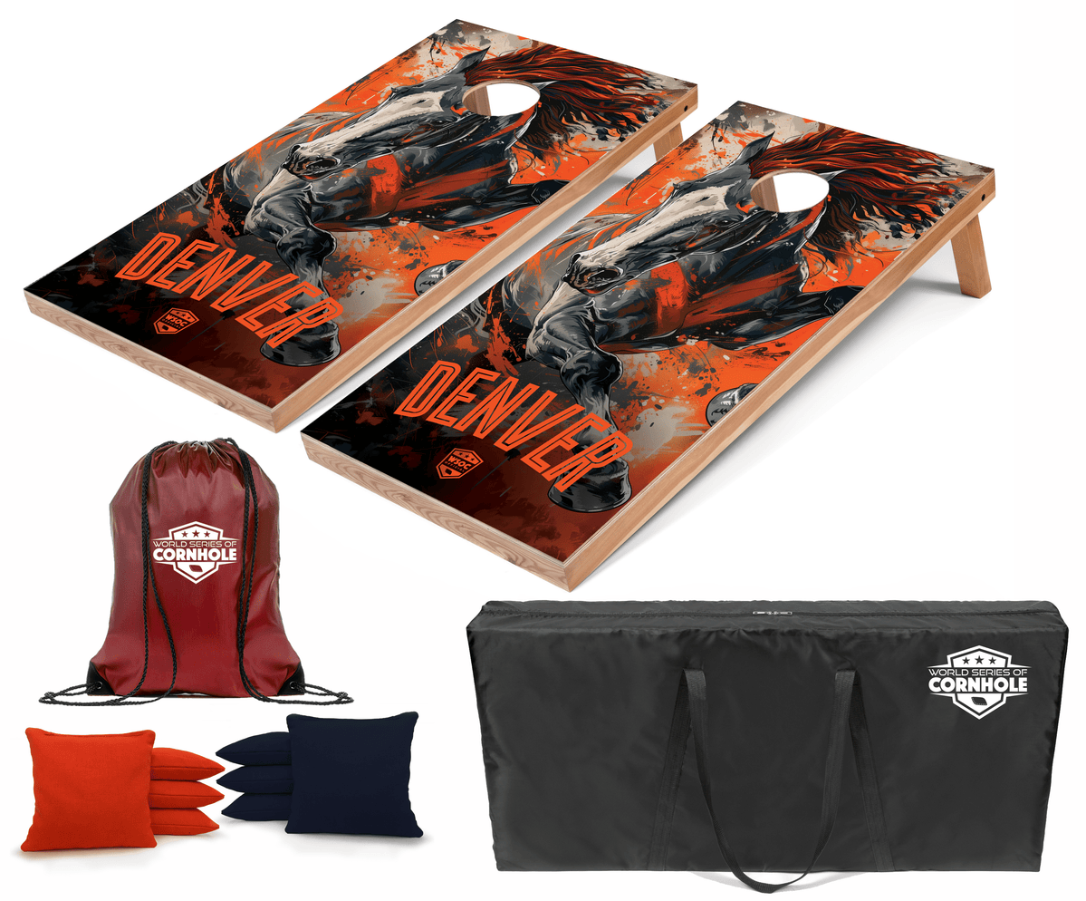 World Series of Cornhole Recreational Cornhole Set - Denver Broncos Bo ...